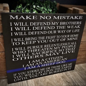 Thin Blue Line I Am a Sheep Dog Law Enforcement Police Officer Deputy ...