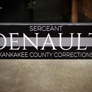 Personalized Corrections Sign, Thin Grey Line Name Decor, Gift for ...