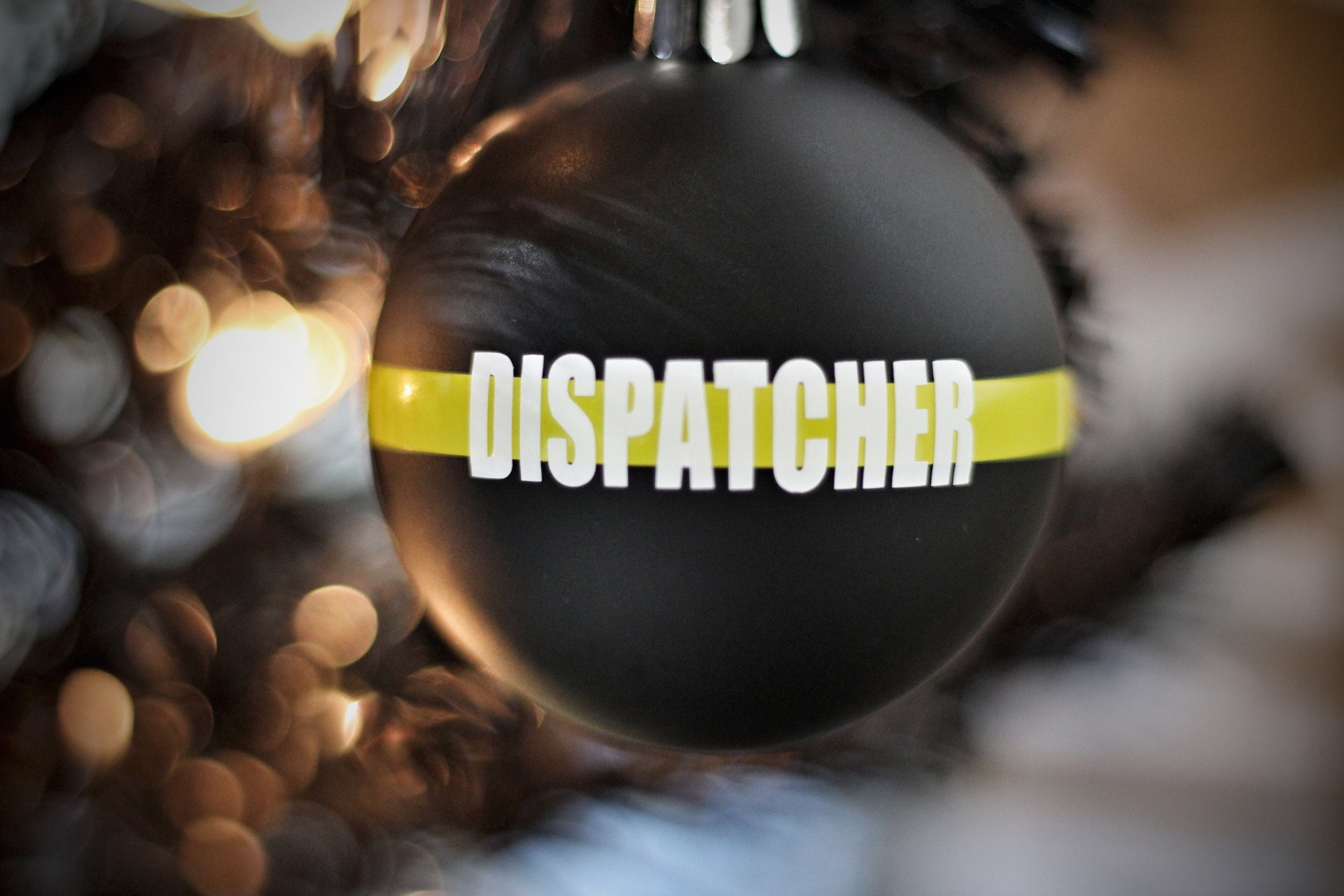 911 Dispatcher Thin Gold Line Personalized Black Glass | Etsy