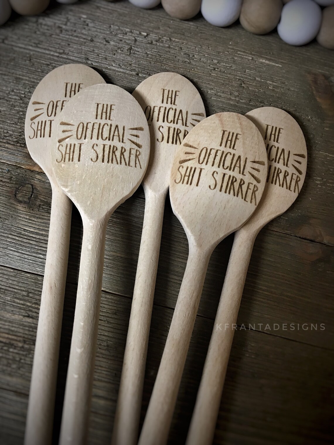 The Official Shit Stirrer Engraved Wooden Spoon Kitchen Decor Gag Gift ...