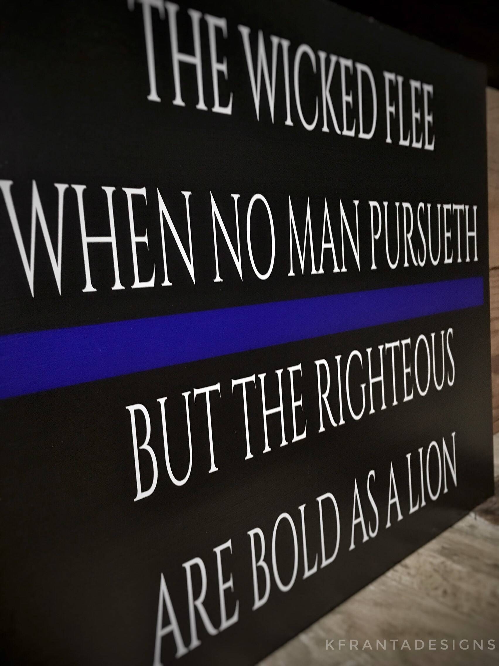 Thin Blue Line the Wicked Flee the Righteous Are Bold as a - Etsy
