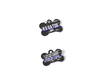 Girl Version 2 Sided TBL Thin Blue Line Police Dog Tag Back the Blue ...