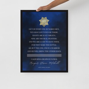 Personalized California Highway Patrol Framed Poster, Gift for CHP ...