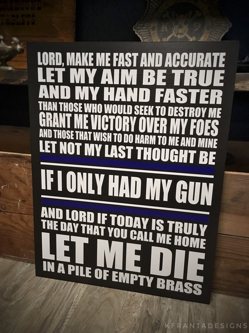 Gunfighter's Prayer "let Me Die in A Pile of Empty Brass" Black and ...