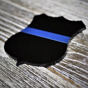 Thin Blue Line Badge Shape Ornament Law Enforcement Police Officer ...