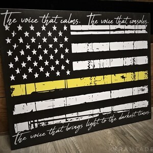 Dispatcher Thin Gold Line American Flag Quote Wood Sign 911 Emergency ...