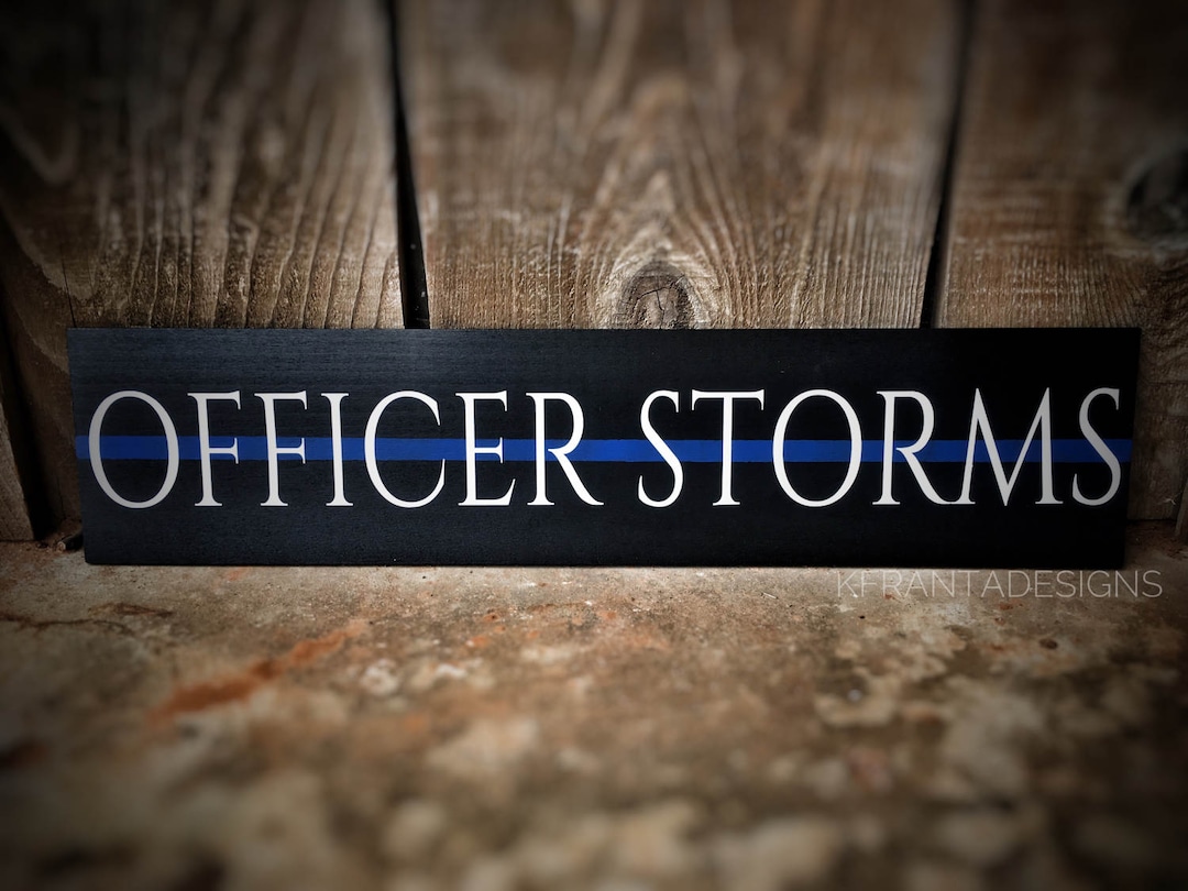 Thin Blue Line Personalized Name Wood Sign for Police Officer, Deputy ...