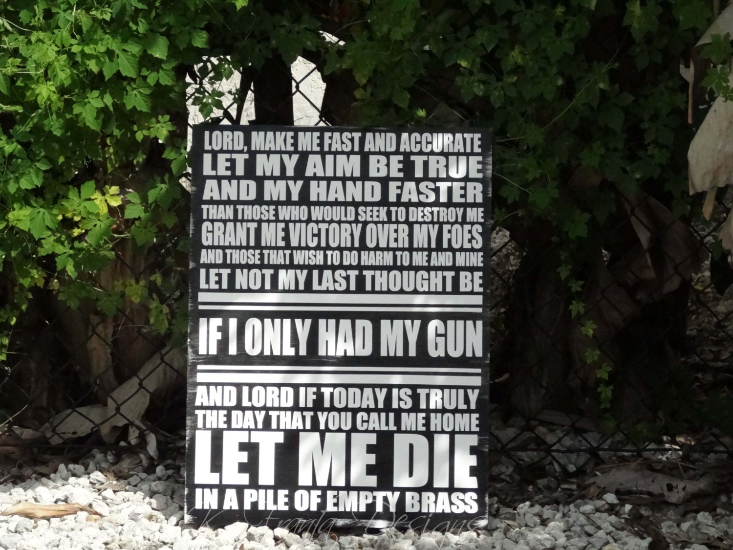 Gunfighter's Prayer "let Me Die in A Pile of Empty Brass" Black and ...