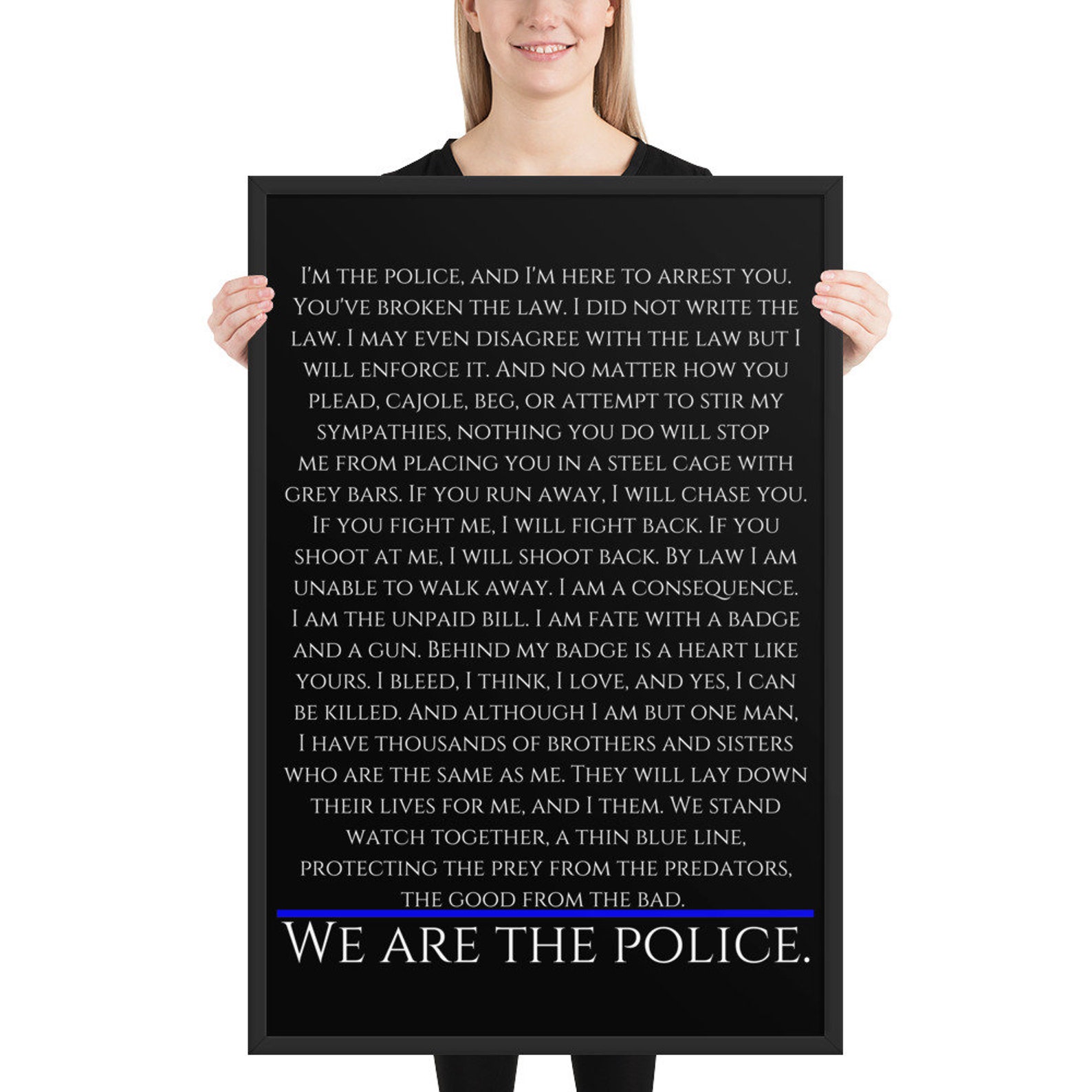 Thin Blue Line We Are the Police End of Watch Quote | Etsy