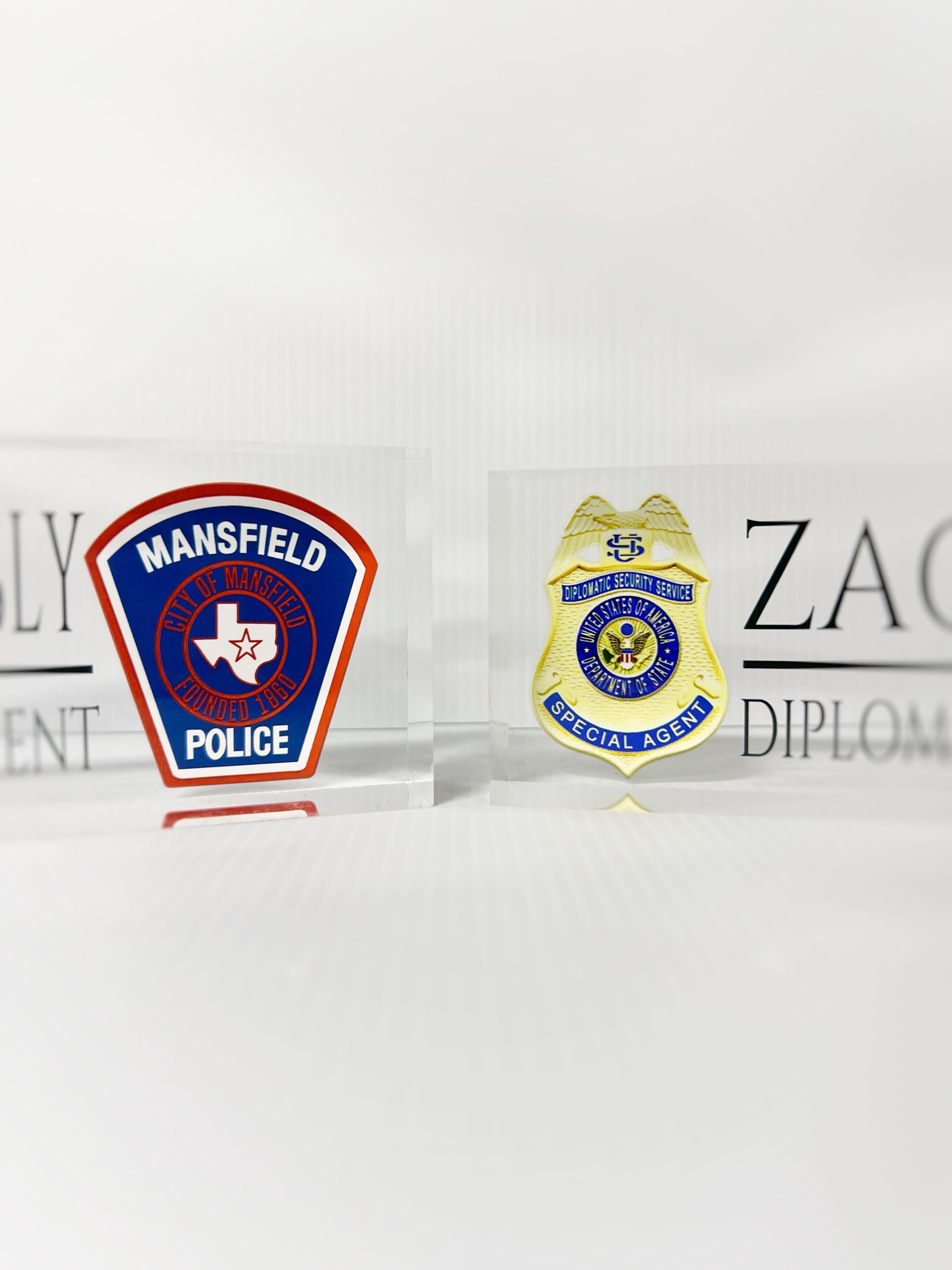 Personalized Police Desk Name Plate, Custom Clear Acrylic Glass Sign ...