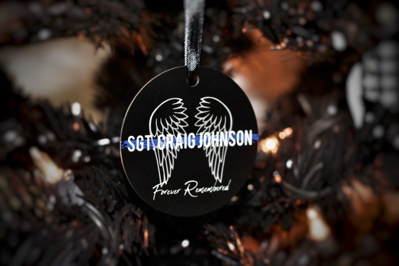 Thin Blue Line Memorial Angel Wing Fallen Officer Law | Etsy