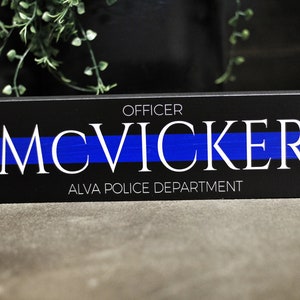 Personalized Police Sign, Thin Blue Line Name Decor, Gift for Police ...