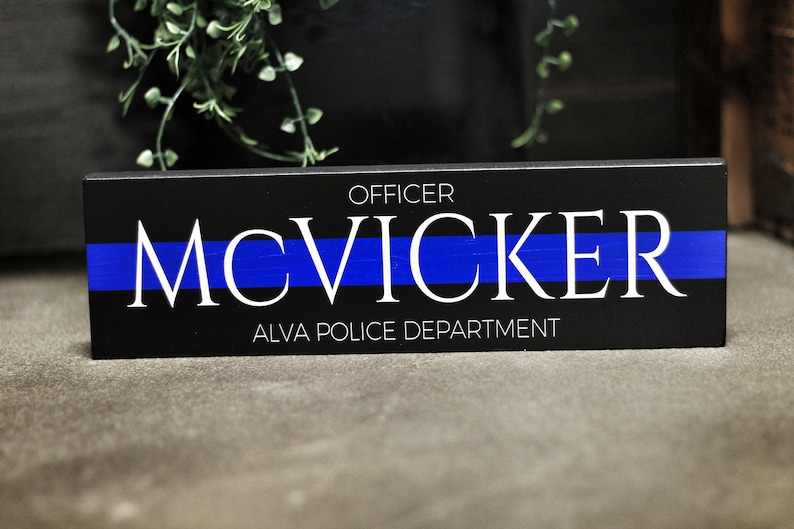 Personalized Police Sign Thin Blue Line Name Decor Gift for - Etsy