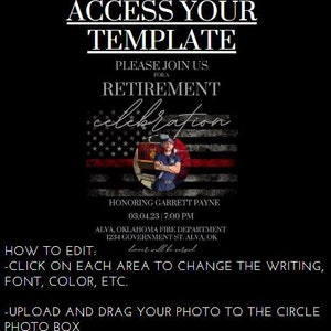 Personalized Firefighter Retirement Invitation Template, Retirement ...