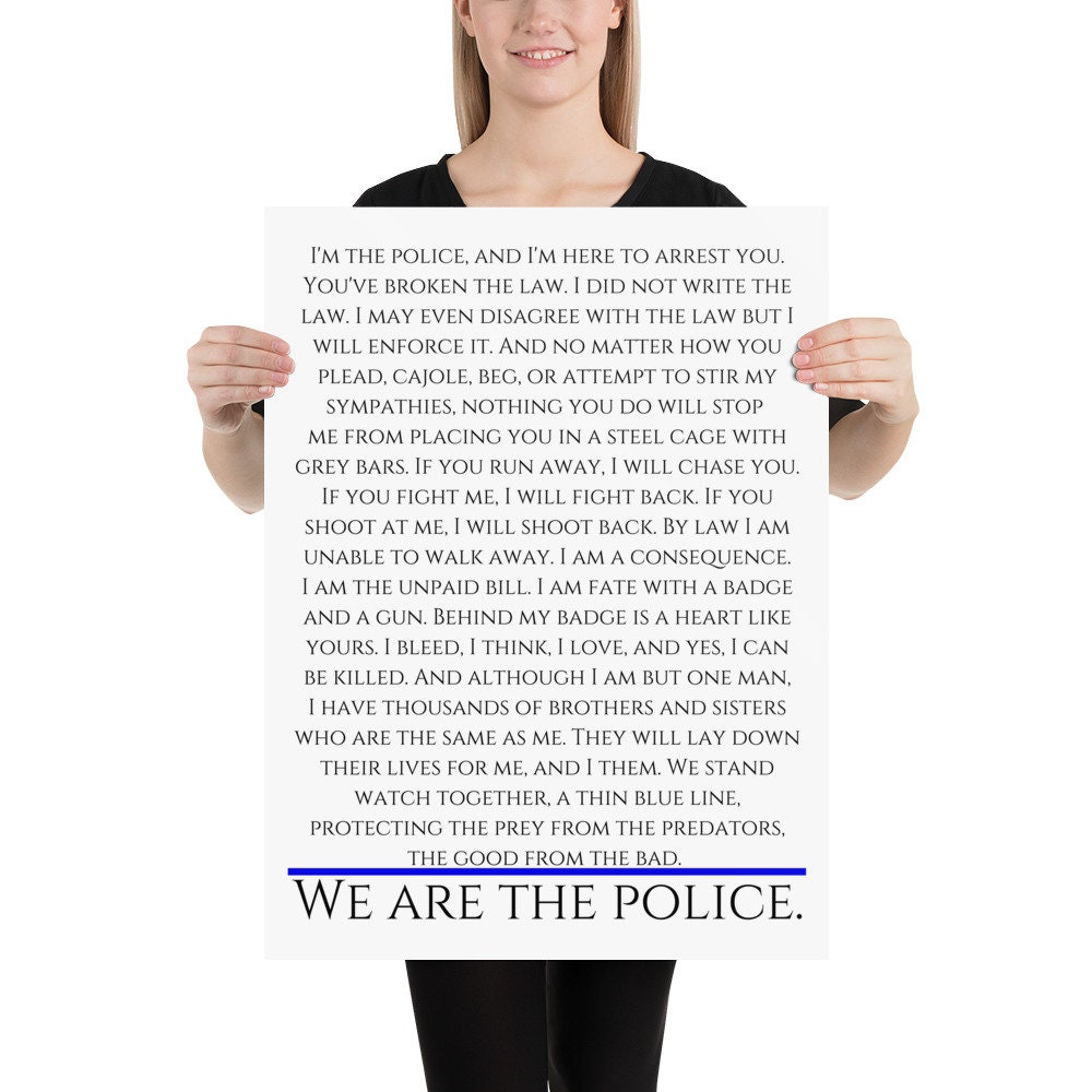 Thin Blue Line We Are the Police End of Watch Quote | Etsy