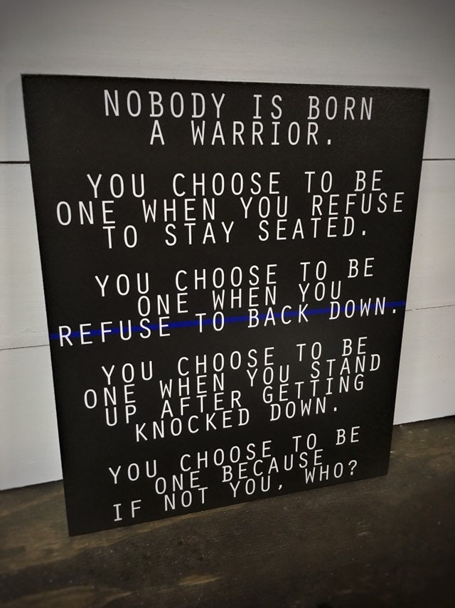 Thin Blue Line Warrior Wood Sign Law Enforcement Police Officer Deputy ...