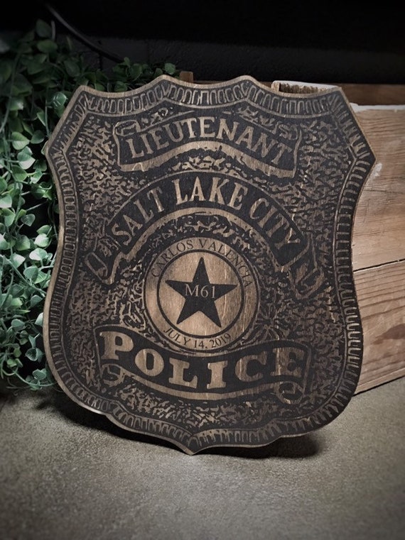 Personalized Badge Wood Cutout Sign Police Officer Sheriff | Etsy