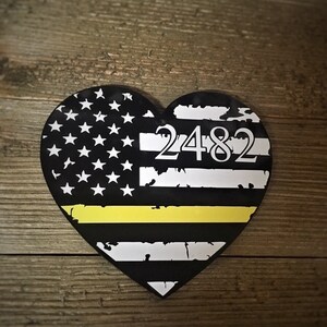 American Flag Thin Gold Line Heart Christmas Ornament Dispatcher ...
