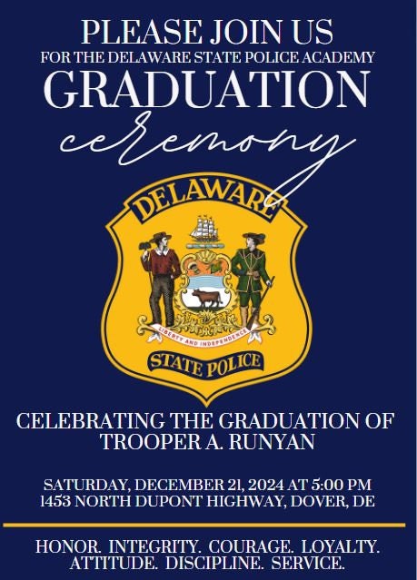 Personalized Delaware State Police Academy Graduation Invitation ...