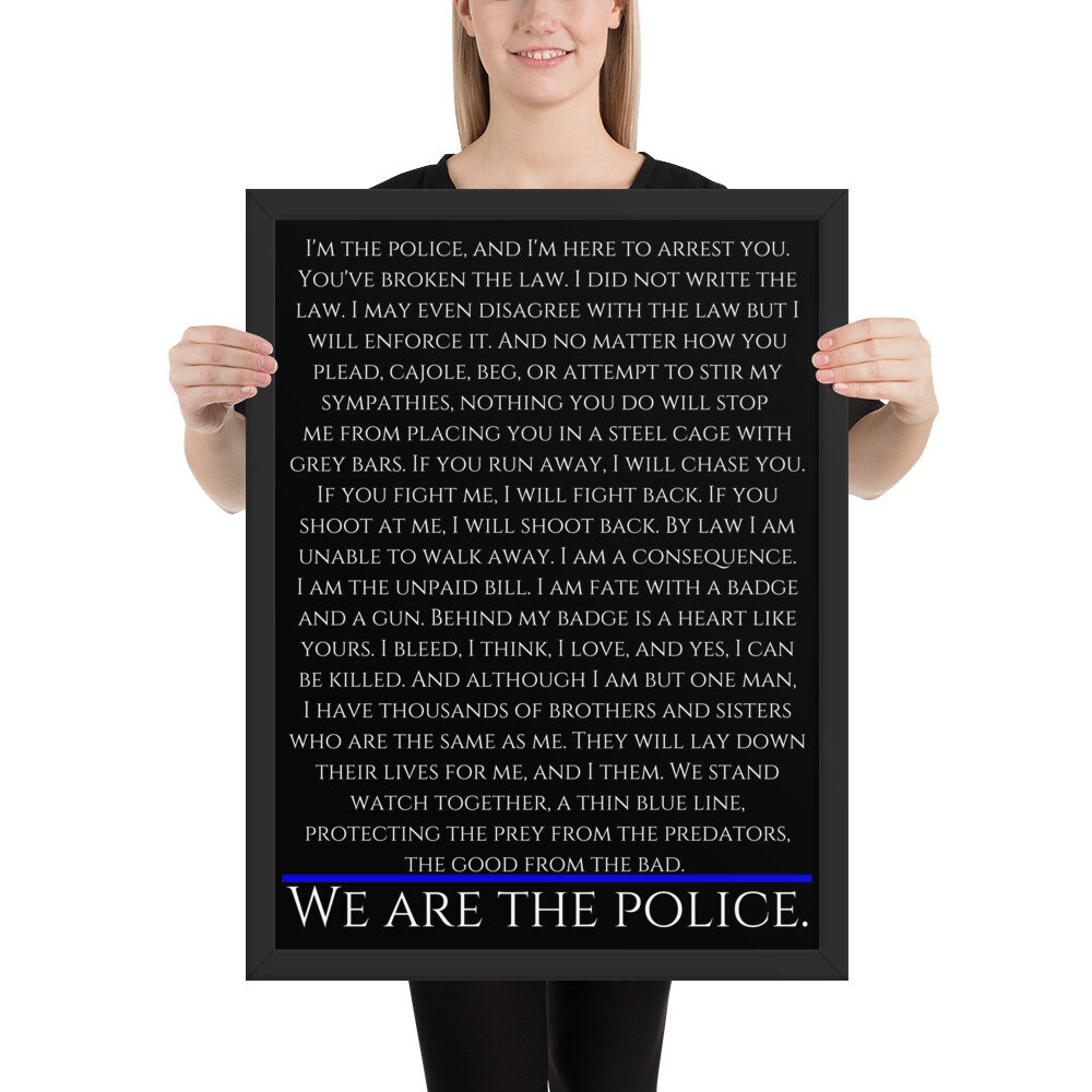 Thin Blue Line We Are the Police End of Watch Quote | Etsy
