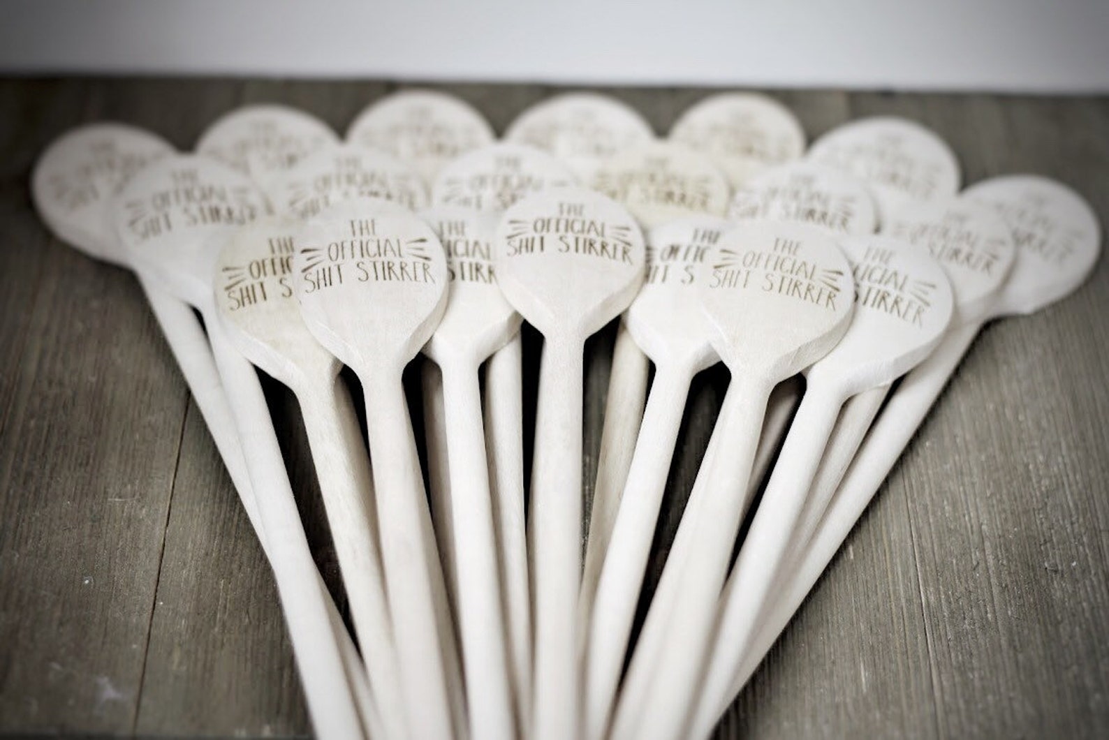 The Official Shit Stirrer Engraved Wooden Spoon Kitchen Decor Gag Gift ...