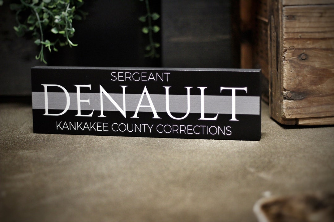 Personalized Corrections Sign, Thin Grey Line Name Decor, Gift for ...