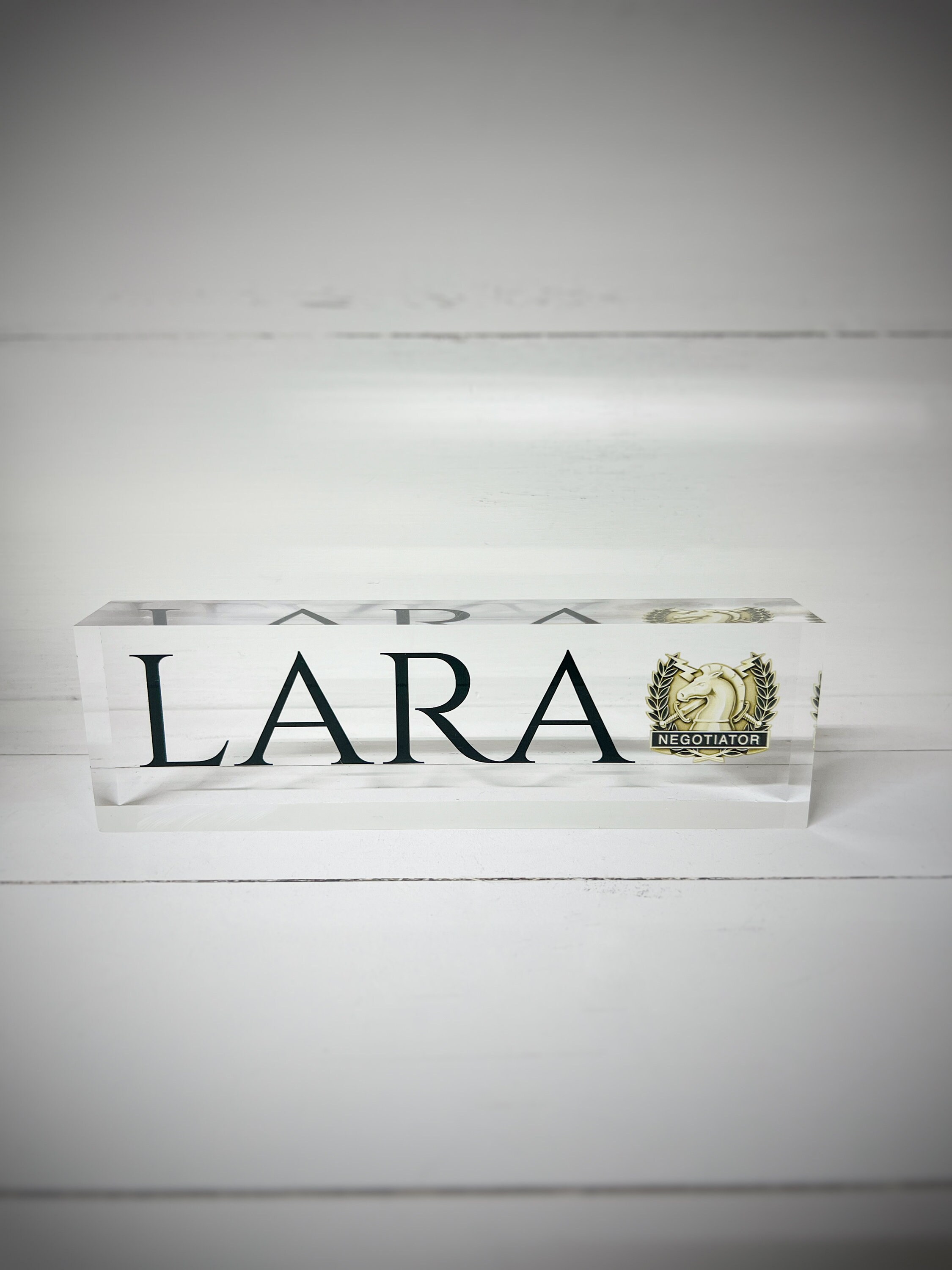 Personalized Police Desk Name Plate, Custom Clear Acrylic Glass Sign ...