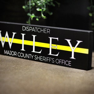 Personalized Dispatcher Sign, Thin Gold Line Name Decor, Gift for 911 ...