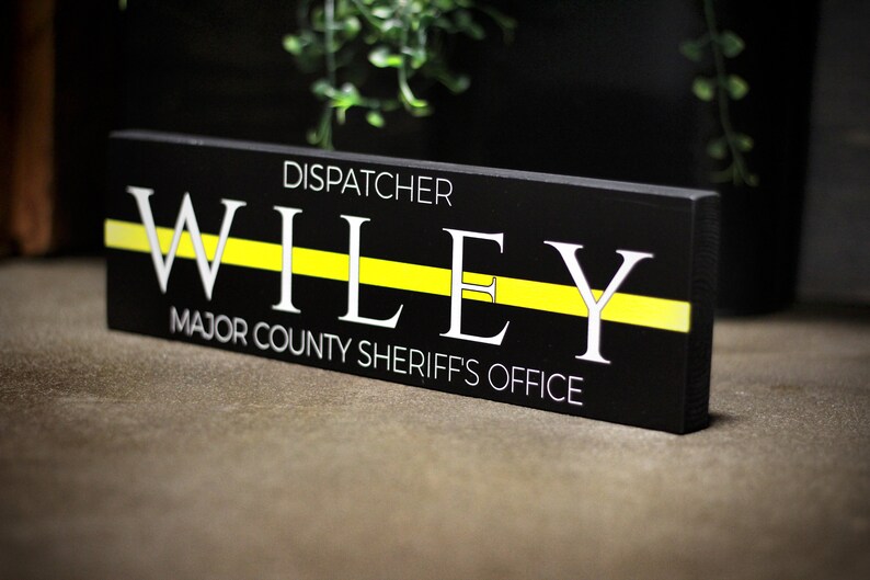 Personalized Dispatcher Sign, Thin Gold Line Name Decor, Gift for 911 ...