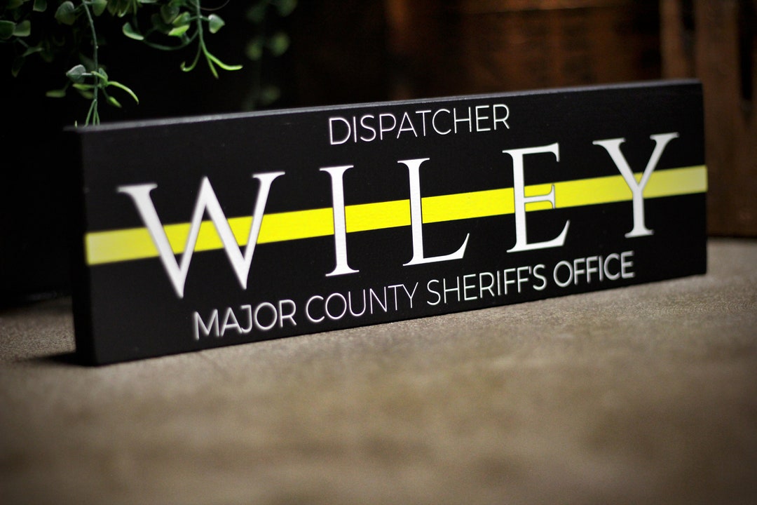 Personalized Dispatcher Sign, Thin Gold Line Name Decor, Gift for 911 ...
