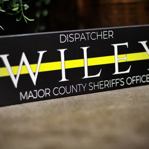 Personalized Dispatcher Sign, Thin Gold Line Name Decor, Gift for 911 ...