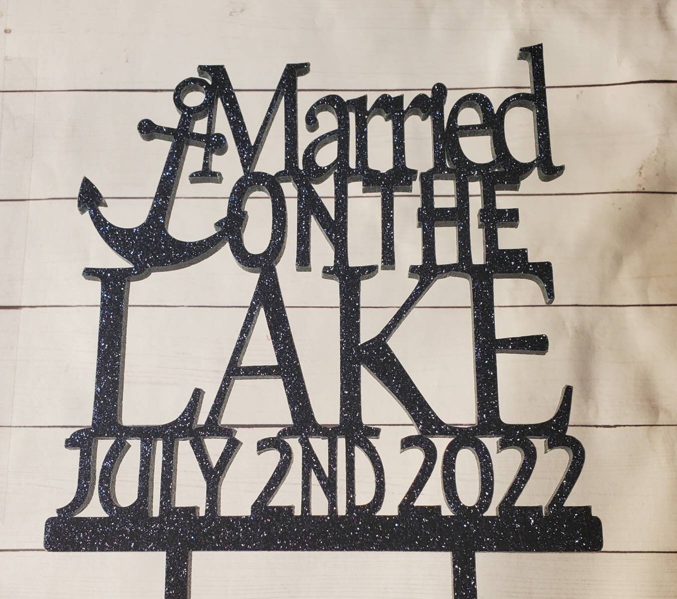 Married on the Lake Wedding Cake Topper Anchor Married by the Sea Cake ...