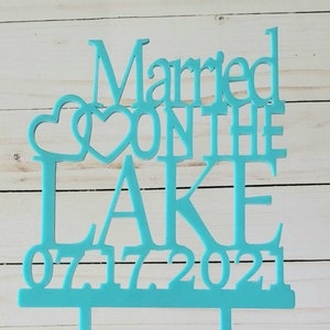 Married on the Lake Wedding Cake Topper Wedding on the Lake Destination ...