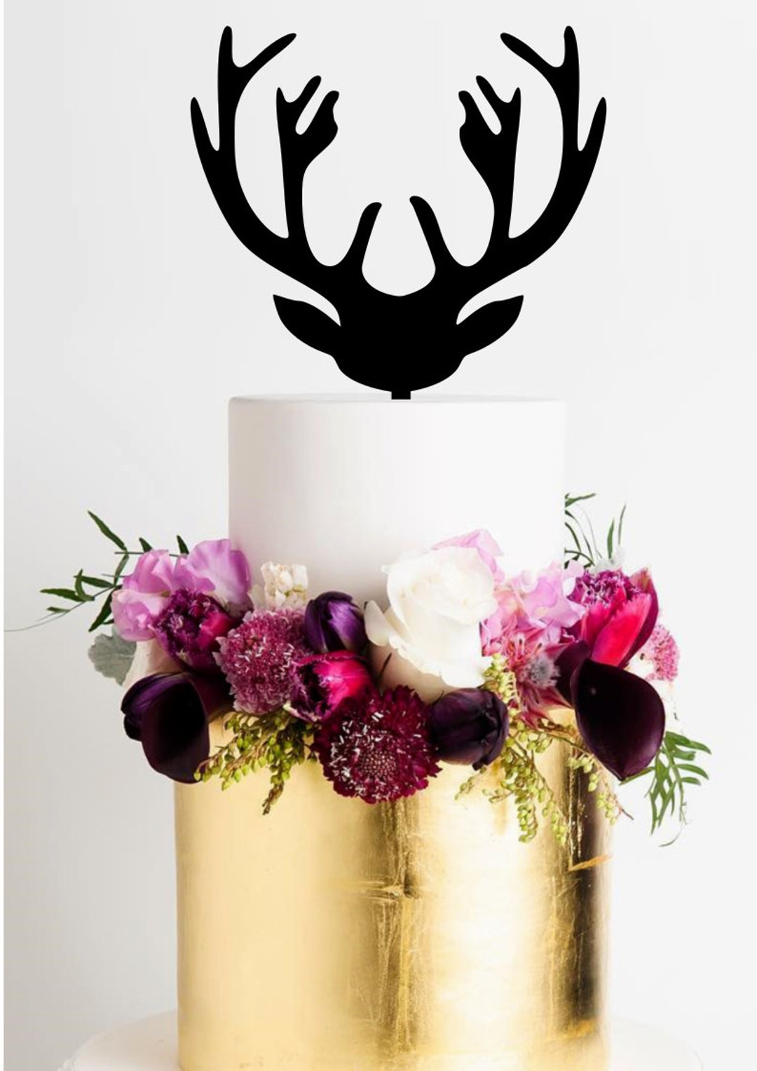 Antler Cake Topper: Deer Wedding, Rustic Grooms Cake, Baby Shower ...