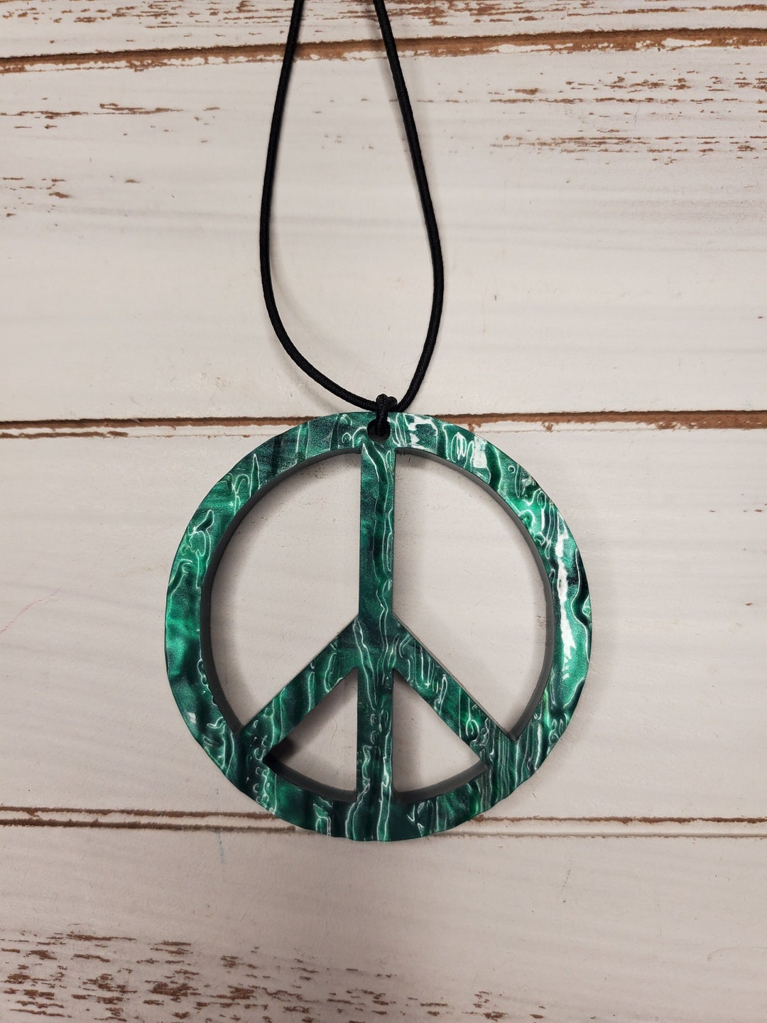 Rainforest Peace Sign Rear View Mirror, Peace Car, Car Accessory, High ...