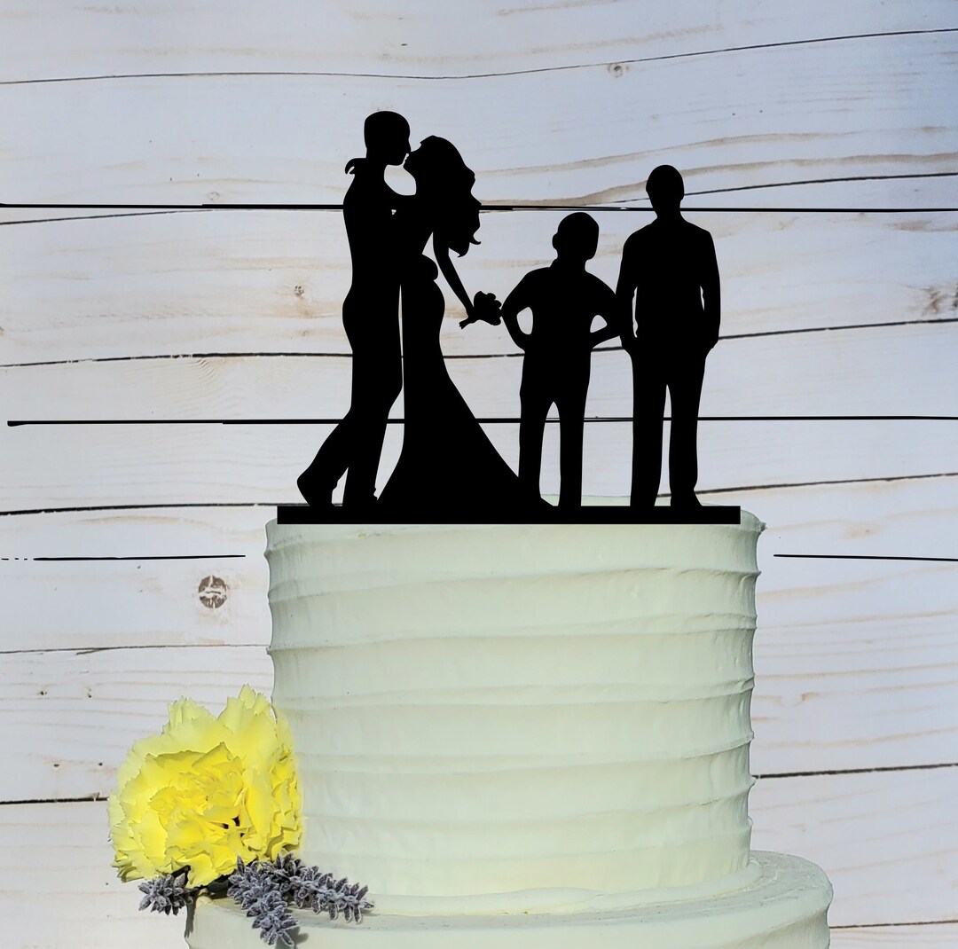Custom Family Wedding Cake Topper, Blended Family Wedding Cake Topper ...
