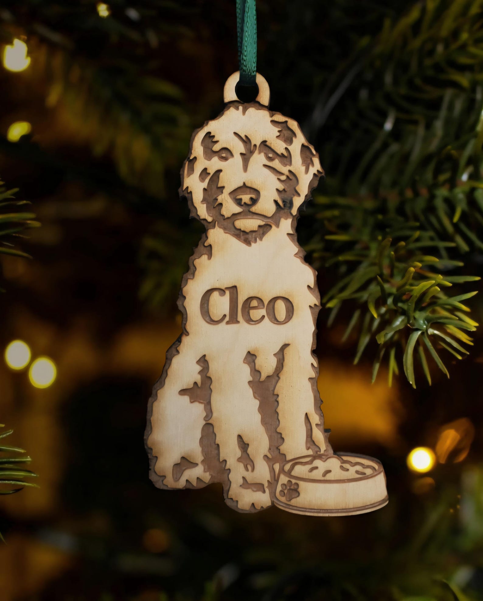 Wooden Golden Doodle Christmas Ornament Labradoodle Christmas Ornament ...