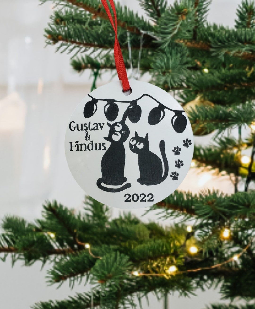 Cat Christmas, Cat Ornament, Christmas Ornaments, Cats Playing Ornament ...