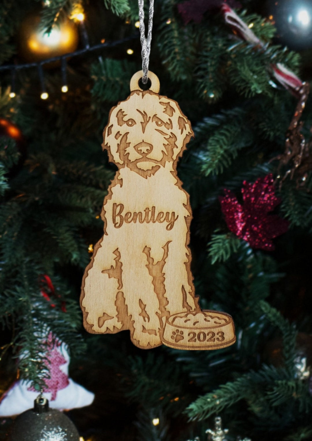 Big Wooden Golden Doodle Christmas Ornament Labradoodle Christmas ...