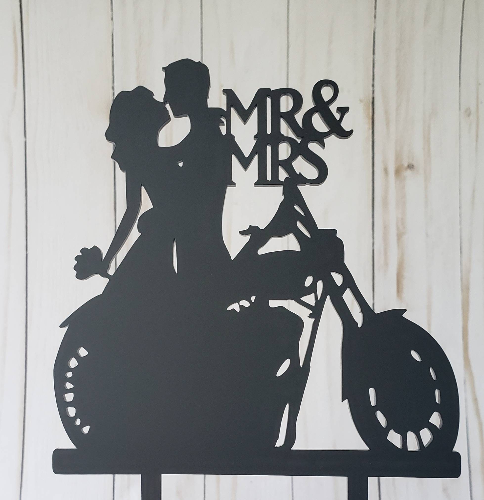 Motorcycle Couple Wedding Cake Topper Motorcycle Cake Topper Wedding ...