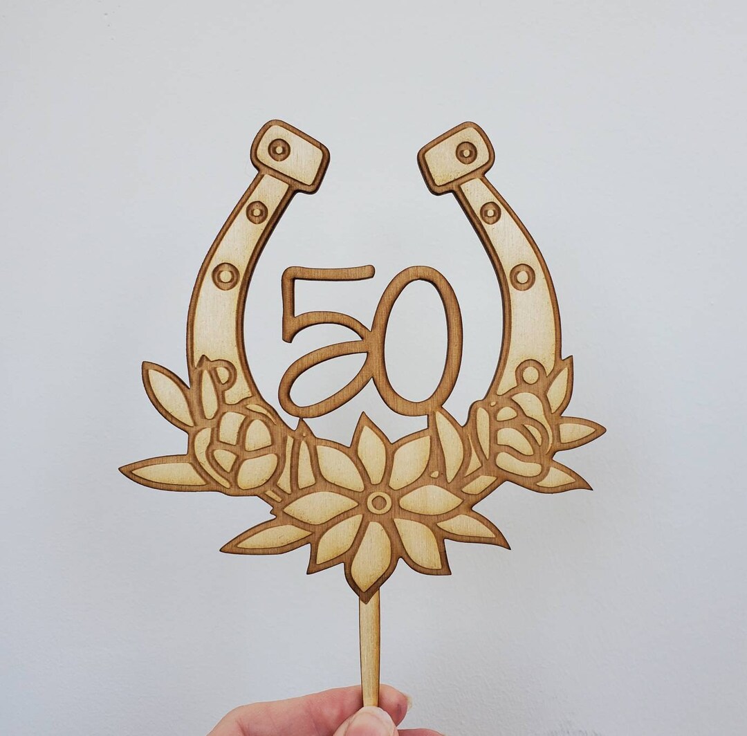 Horseshoe Cake Topper With Age Wedding Cake Topper With Date Horse Shoe ...