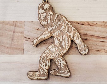 Big Foot Yeti Sasquatch Dragging Christmas Tree 2-layer Laser Cut Wood ...