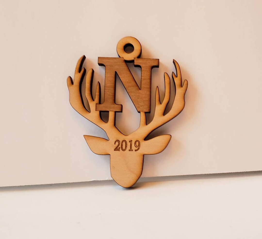 12 Point Buck Custom Antler Ornament Initial Ornament Deer Ornament ...