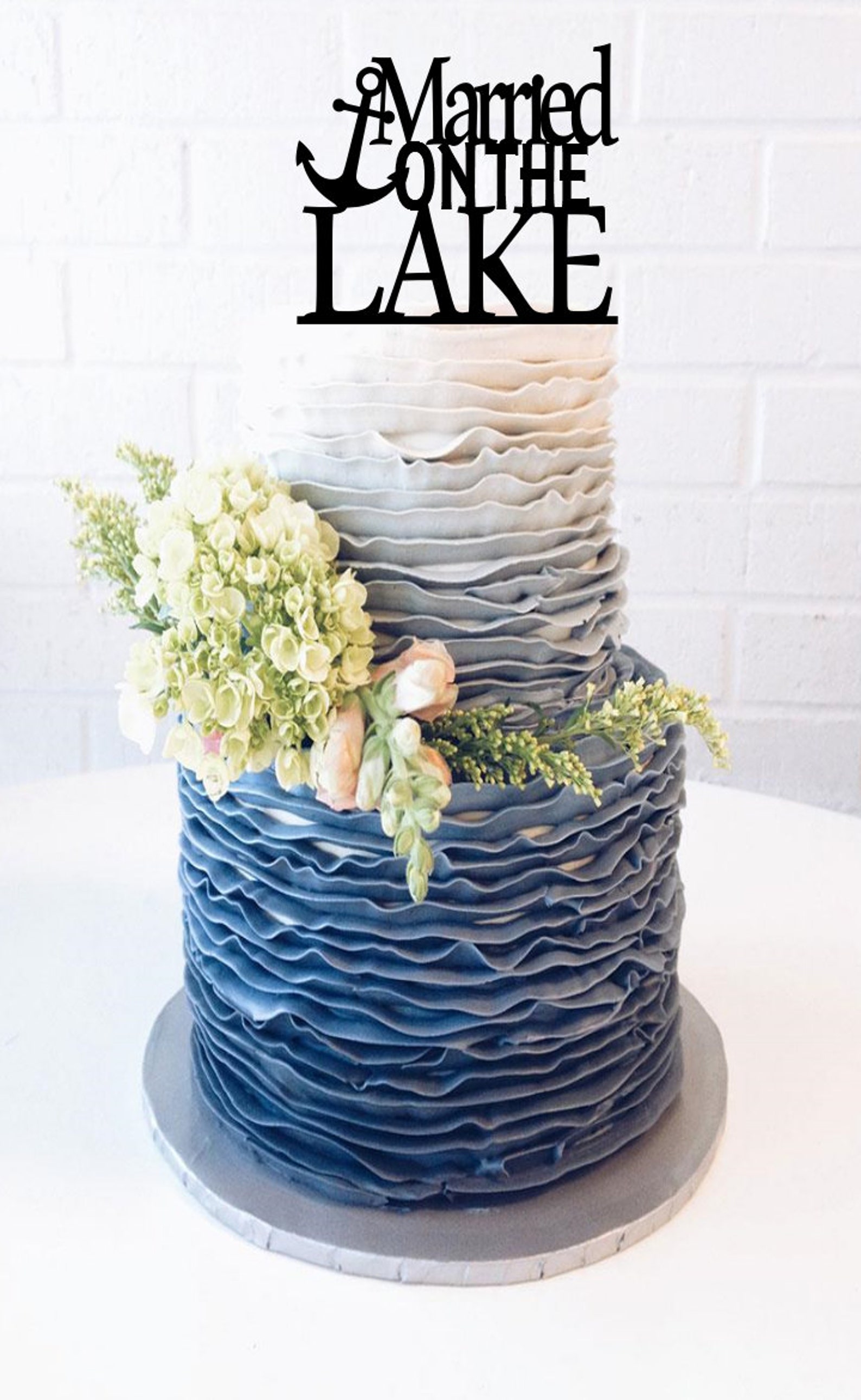 Married on the Lake Wedding Cake Topper Anchor Married by the Sea Cake ...
