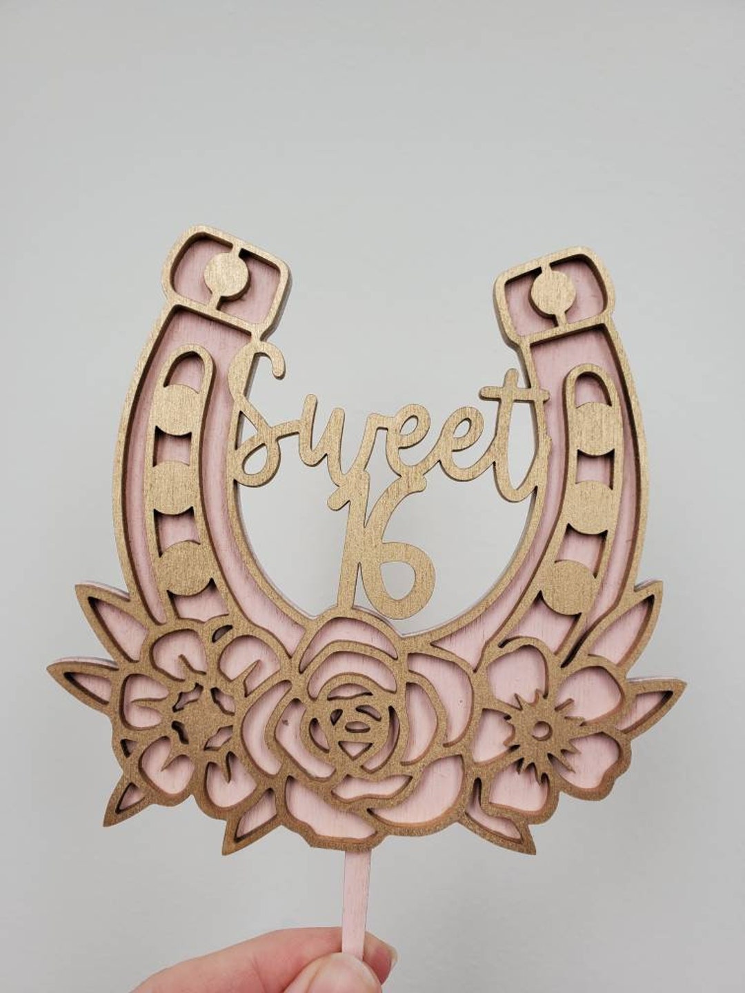 Horseshoe Birthday Cake Topper With Age Cowboy Birthday Cowgirl ...