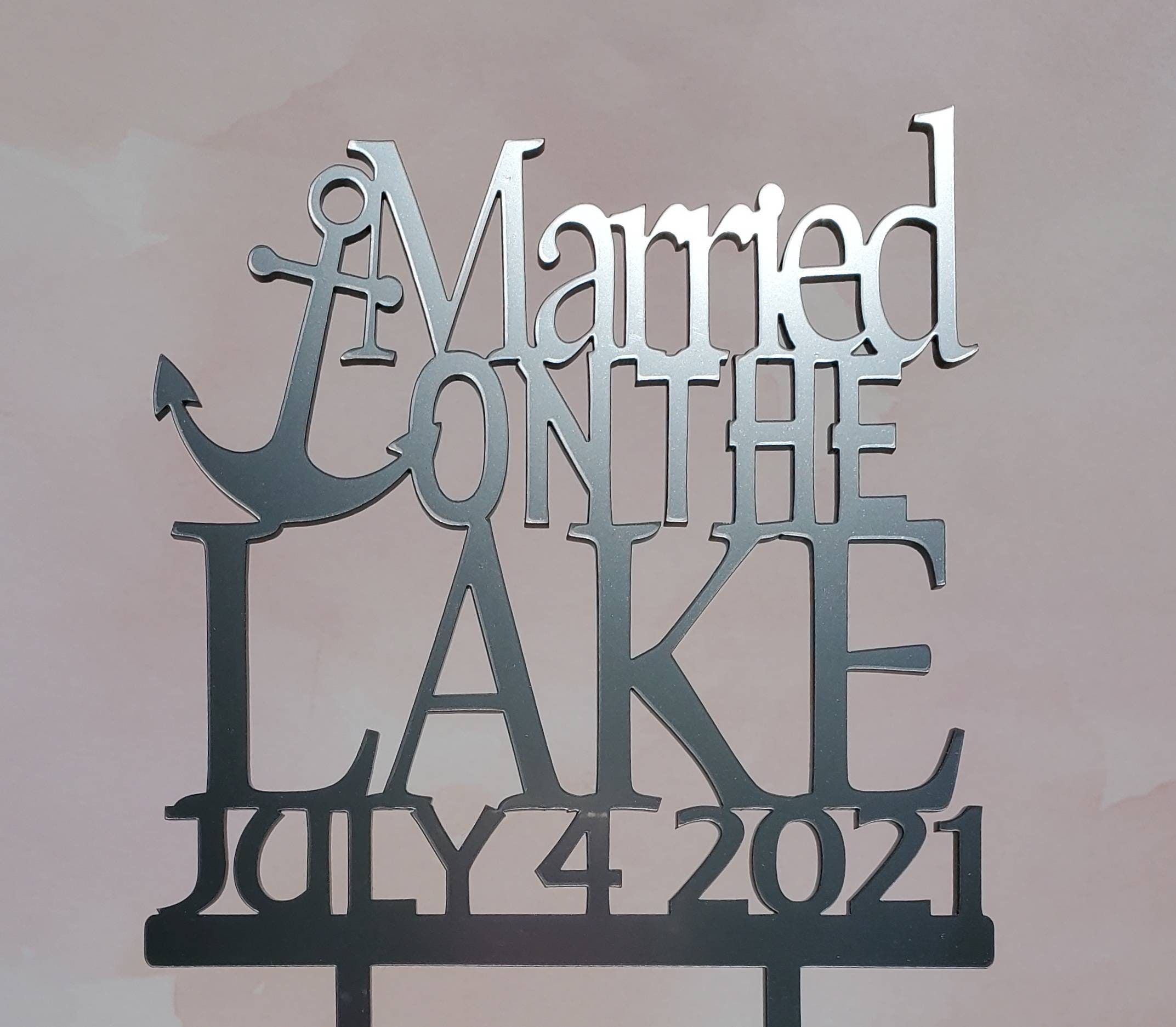 Married On The Lake Wedding Cake Topper Anchor Married By The | Etsy