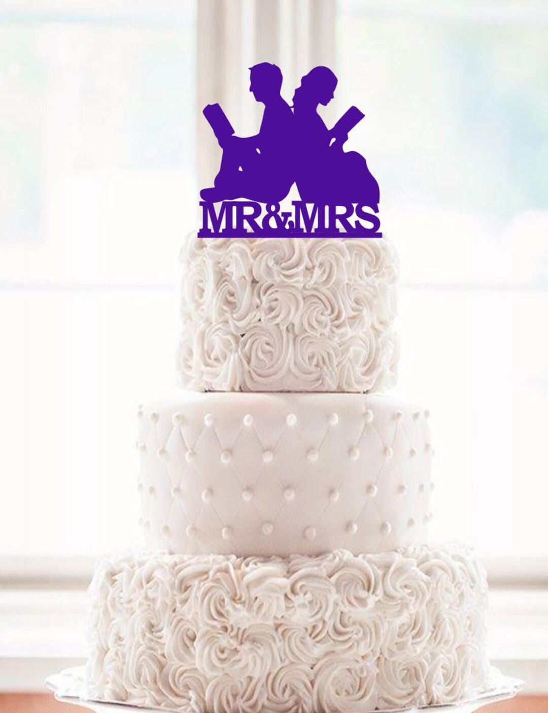 Couple Reading Wedding Cake Topper, Couple Reading Topper, Bride and ...