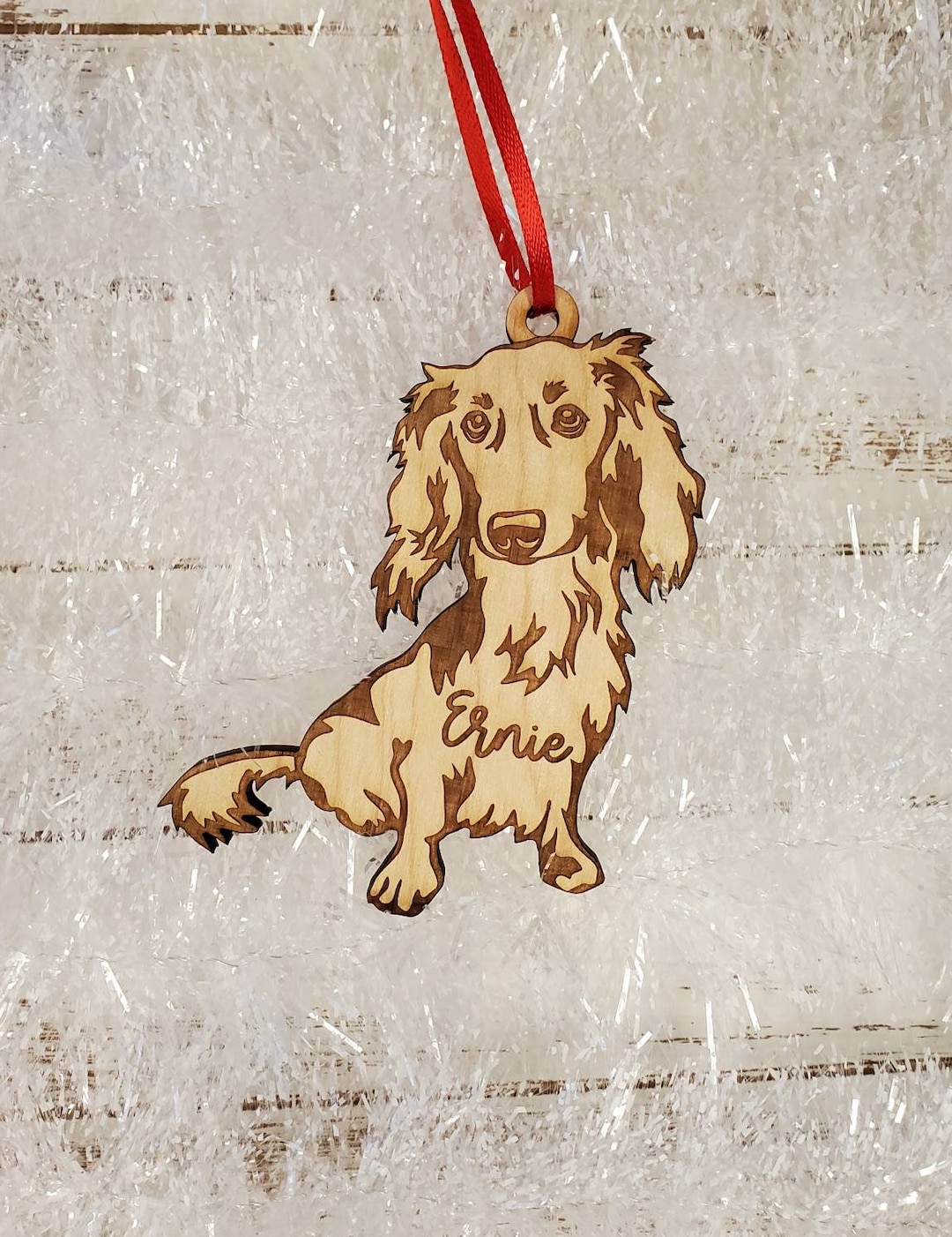 Long Hair Dachshund Christmas Ornament Dog Christmas Ornament Dachshund ...