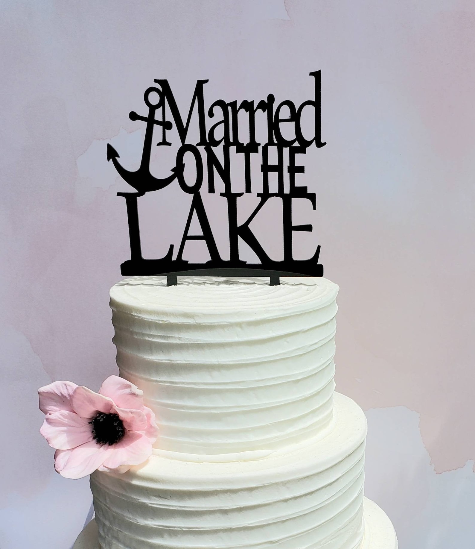 Married on the Lake Wedding Cake Topper Anchor Married by the Sea Cake ...