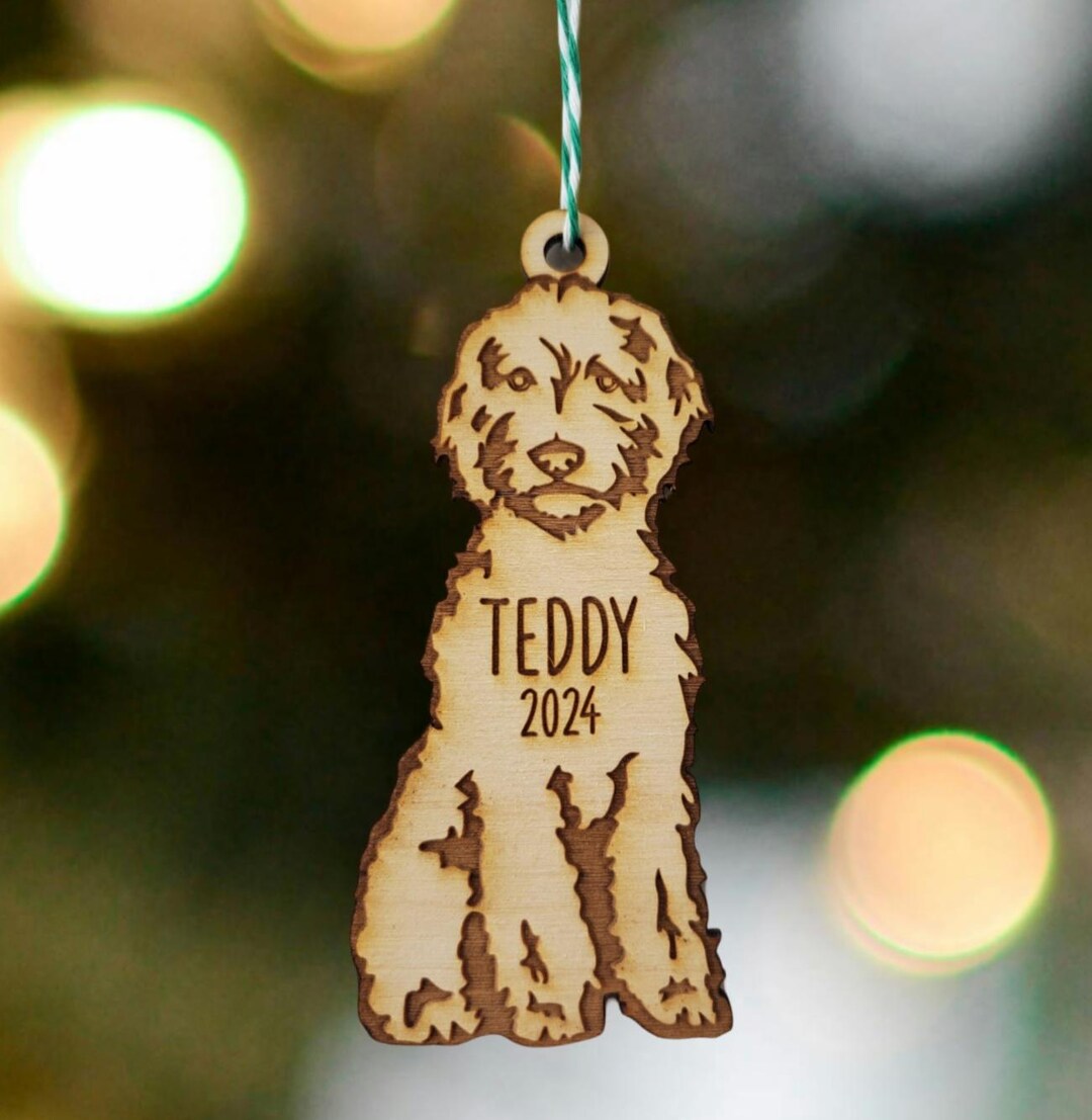 Wooden Mini Golden Doodle Christmas Ornament Mini Labradoodle Christmas ...